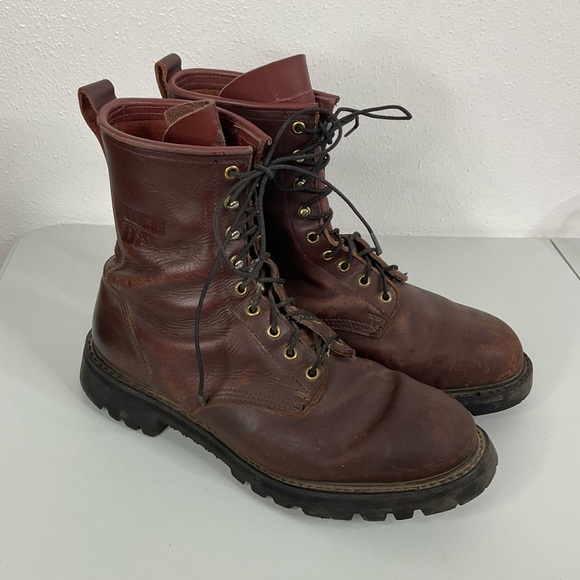 Red Dawg | Shoes | Red Dawg Lites Vibram Soles Leather Work Boots Size ...